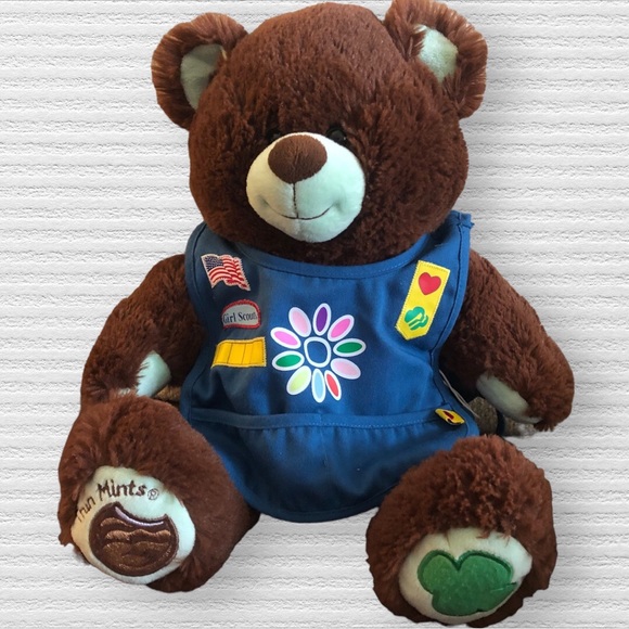 Build-A-Bear | Toys | Build A Bear Girl Scout Thin Mints Cookie Bear Plush Brown With Uniform ...